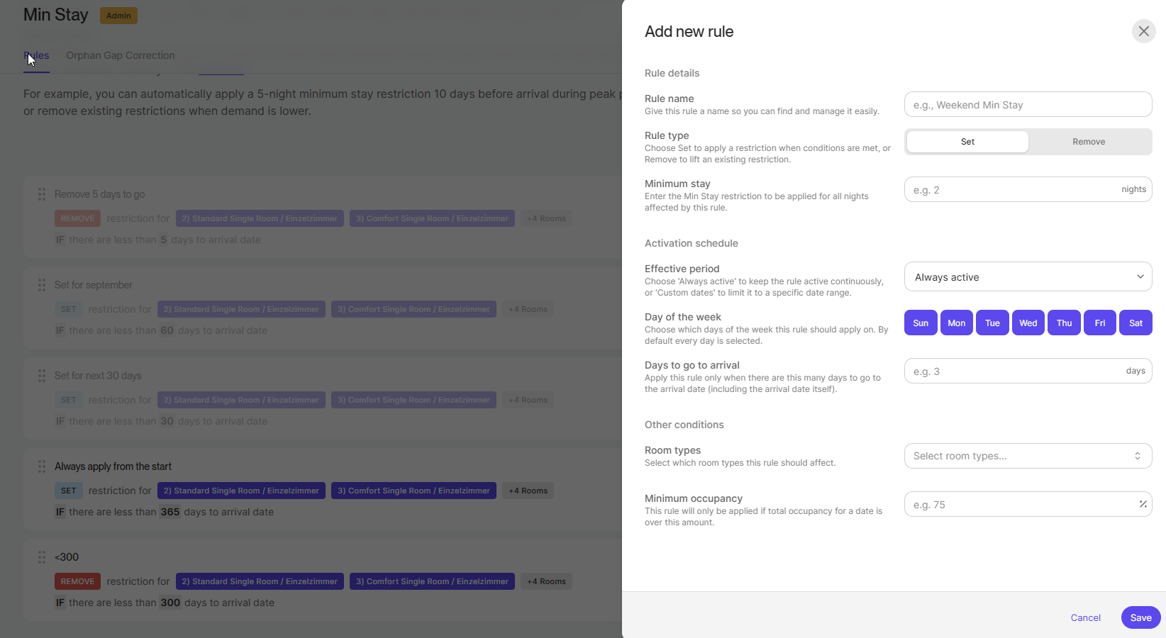 Minimum Stay Restrictions